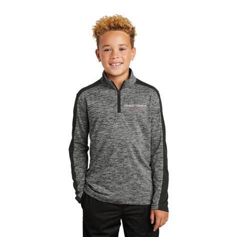 Sport Tek Youth Posicharge Electric Heather Colorblock 14 Zip Pullover