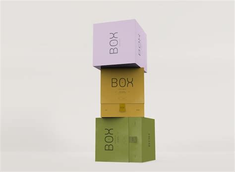 Premium Psd 3d Three Luxury Boxes Mockup