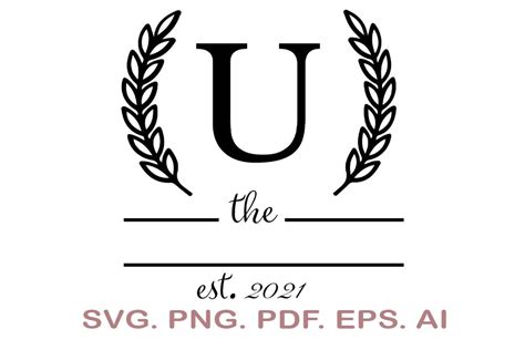 Split Letter Svg Letter U Svg Split Monogram Svg Split Frame