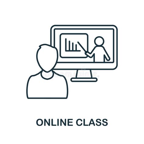 Online Class Icon Line Element From Internet Technology Collection Linear Online Class Icon
