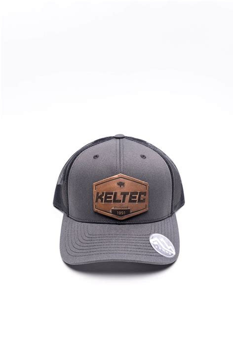 Keltec Wyoming Leather Patch Snapback Trucker Hat Charcoal American Made Patch Keltec Shop