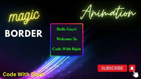 Rainbow Animated Border Using Html And Css Codewithbipin Youtube