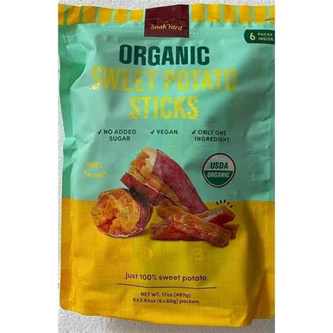 The Snak Yard Organic Sweet Potato Sticks 17 Ounce Pack Of 6