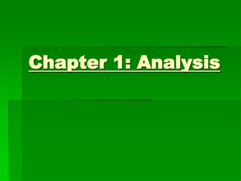 Chapter 2 Analysis