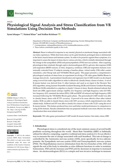 Pdf Physiological Signal Analysis And Stress Classification From Vr