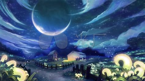 卡通夜景森林场景 卡通森林夜景 卡通森林场景 大山谷图库