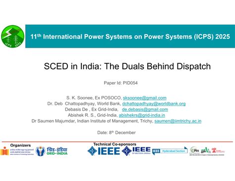 Pdf Sced In India The Duals Behind Dispatch