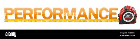 Measure Performance Concept With Measuring Tape 3d Rendering Isolated On White Background Stock