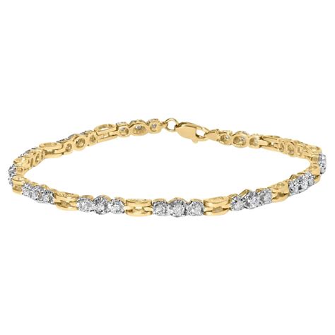 10k Yellow Gold 100 Cttw Diamond 5 Stone Floral Cluster And X Link