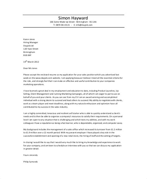 Sales Cover Letter Templates