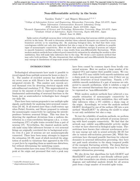 Pdf Non Differentiable Activity In The Brain