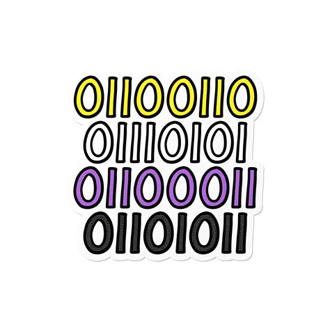 nonbinary fuck the binary lgbtq sticker that queer card co