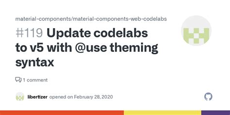 Update Codelabs To V5 With Use Theming Syntax · Issue 119 · Material Componentsmaterial