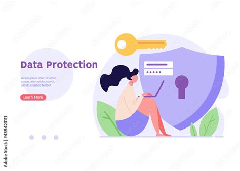 Data Protection Concept Woman Protecting Personal Data Files With Safe