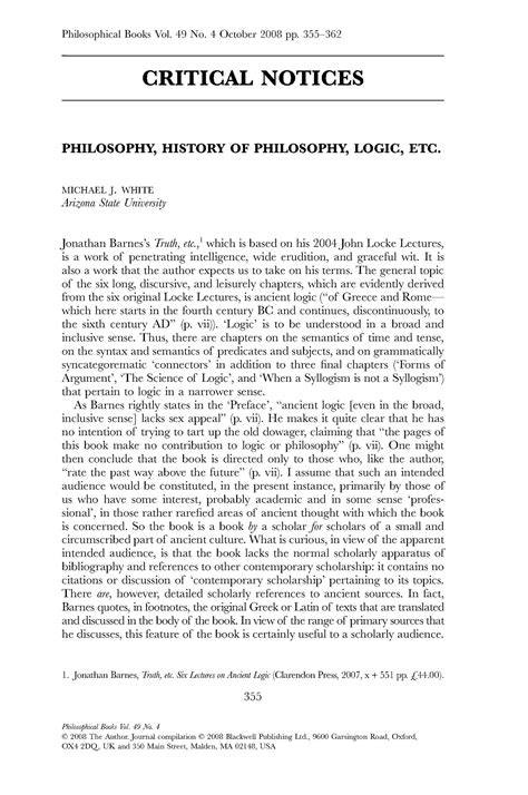 Philosophy History Of Philosophy Logic 355 Philosophical Books Vol