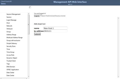 Management API Web Interface For Check Point R Check Point CheckMates
