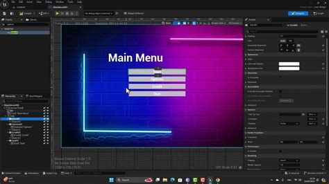 game system part 1 [create main menu] in unreal engine 5 youtube