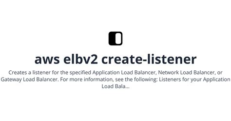 Aws Elbv2 Create Listener Fig