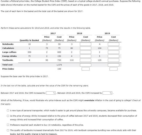 Solved Calculating Inflation Using A Simple Chegg