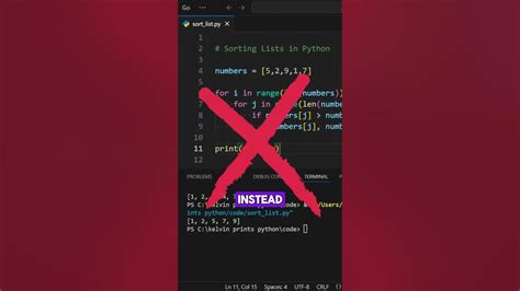 Sort A List In Python With Just One Line Python Pythontutorial Youtube