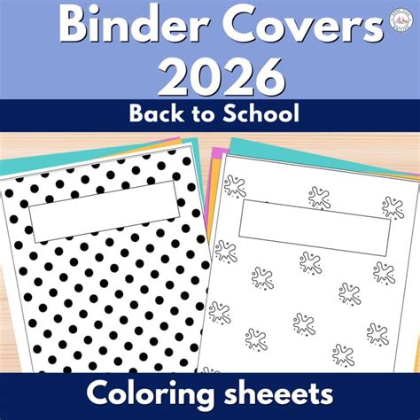 Binder Cover Coloring Sheet 2026 Back To School Print And Go Activities
