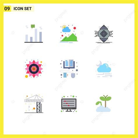 Distance Learning Vector Design Images Pictogram Set Of 9 Simple Flat Colors Of Distance