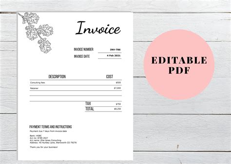 Editable PDF Invoice Template Professional Tax Invoice Business Invoice With Clean And Simple