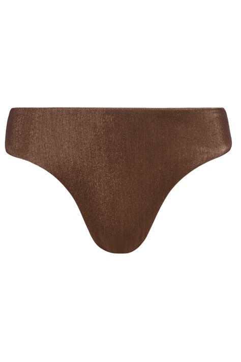 Shimmer Low Waist Bikini Bottom Coffee Nuuds