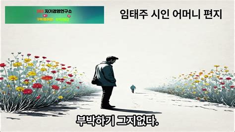 시인 임태주 어머니의 유품 편지 유투브 음악 마음 힐링 치유 명상 종교 철학 기도 수면 공부 집중 일 자유 행복 독서 세계 여행 책 인생