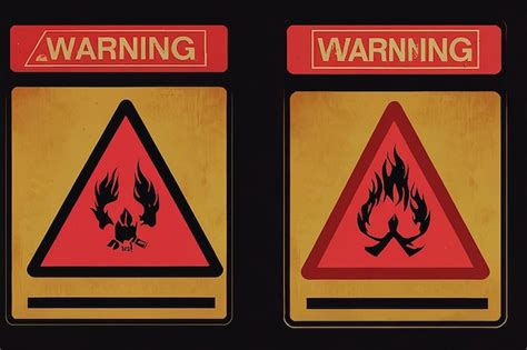 Warning Sign On Black Background Premium Ai Generated Image