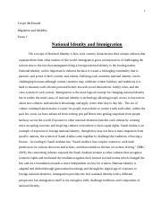Exploring National Identity And Immigration Dynamics Course Hero
