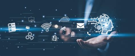 Businessman Hand Hold Artificial Intelligence Aion Big Data Network Machine Learning And Data