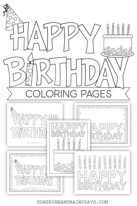 Printable Birthday Activity Placemat Sunshine And Rainy Days