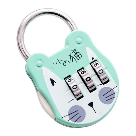 3 Digit Combinations Padlock Safe Cipher Lock Cute Cat Combination Lock