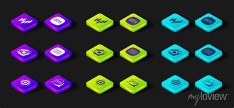 Set Processor Cpu Data Analysis Financial Growth Binary Code Posters For The Wall • Posters