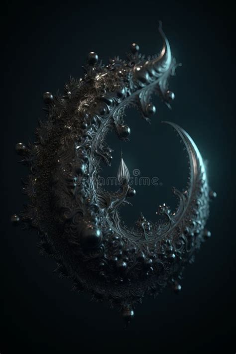 A Gorgeous Crescent Moon With Translucent Glassy Generative Ai Stock