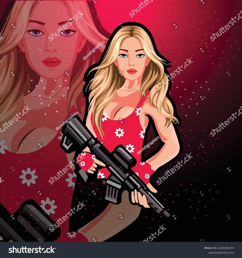 Fighter Girl Gaming Esport Mascot Logo Stock Vector Royalty Free