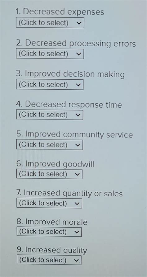 Solved Tangible and Intangible Benefits Business personnel | Chegg.com