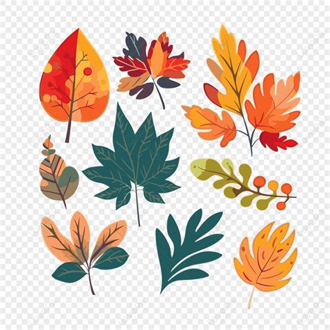 五顏六色的葉子 向量貼紙剪貼畫多彩秋葉設置卡通卡通片eps圖案素材免費下載，可愛卡通圖片，尺寸4267 × 4267px Lovepik