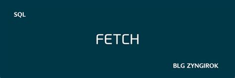 sql 문법 데이터 조회 및 필터 fetch