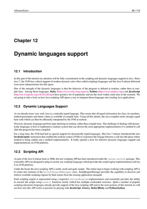 12 Dynamic Languages Support Chapter 12 Dynamic Languages Support 12