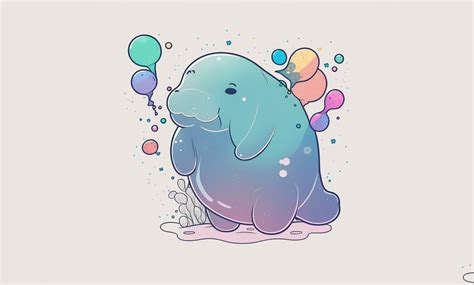 Cute Manatee Kawaii Clipart Graphic By Poster Boutique · Creative Fabrica
