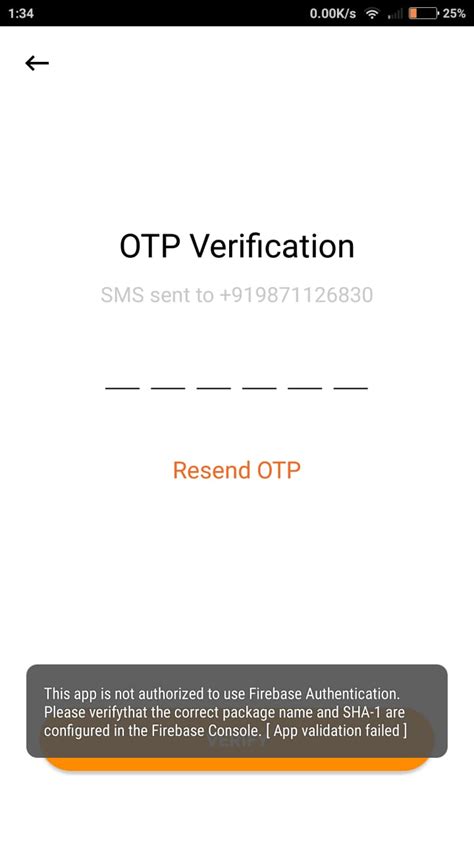 Android Firebase Phone Number Authentication Failure Stack Overflow