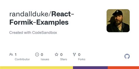 GitHub Randallduke React Formik Examples Created With CodeSandbox