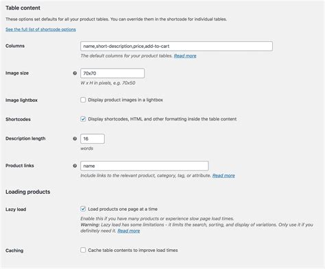 WordPress Plugin Barn Product Table For WooCommerce