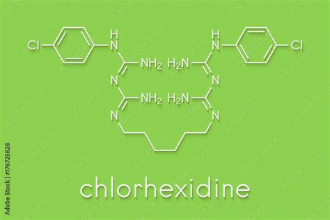 Chlorhexidine Antiseptic Molecule Skeletal Formula Stock Illustration
