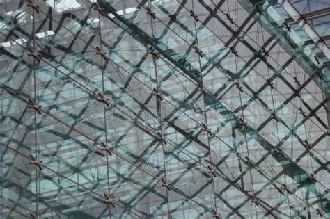 Abstract Architectural Pattern Glass Facade Of Modern Building Stock