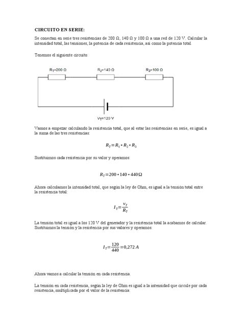 Ejercicios En Serie Paralelo Y Mixto Pdf Resistencia Eléctrica Y