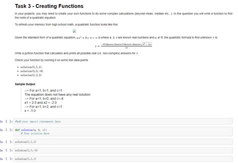 Solved Task 3 Creating Functions In Your Projects You May