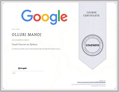 Thrilled To Share That Ive Successfully Completed The Crash Course On Python Authorized By